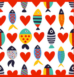 Cute colorful fish kids background Royalty Free Vector Image