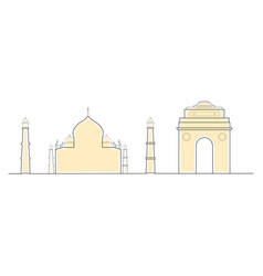 Taj mahal silhouette Royalty Free Vector Image