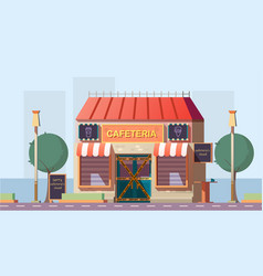 Cafe shop exterior street restraunt building Vector Image