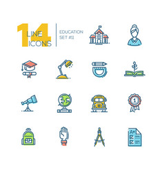 Big school icon set Royalty Free Vector Image - VectorStock