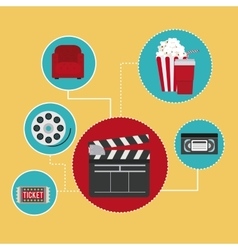 Entertainment flat icons on white background Vector Image