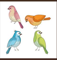 Birds group cartoon Royalty Free Vector Image - VectorStock