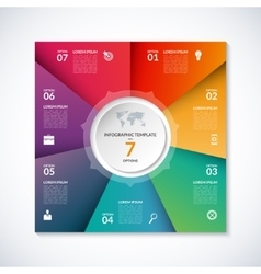 Pie chart infographic template 7 options Royalty Free Vector Image - VectorStock