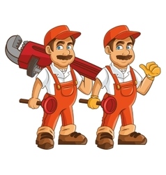 Plumbing service plumber cartoon design Royalty Free Vector