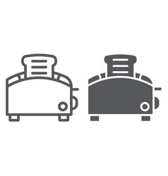 Toaster line icon kitchen and appliance Royalty Free Vector