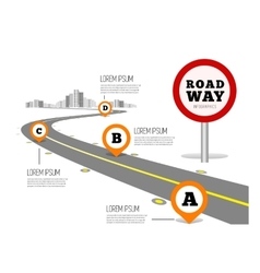 Road journey infographic trip directional map Vector Image