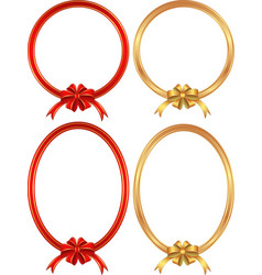 Round badge with blue ribbon isolated on white Vector Image