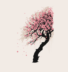 Cherry blooming stages of tree growth Royalty Free Vector