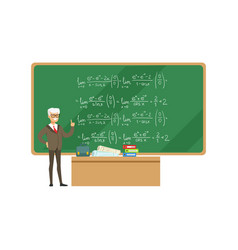 Math professor at the blackboard Royalty Free Vector Image
