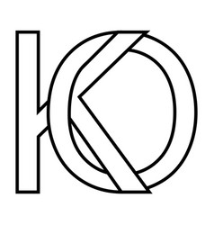 Logo sign kj jk icon double letters logotype j k Vector Image