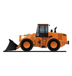 Cartoon wheel front loader bulldozer with shovel Vector Image
