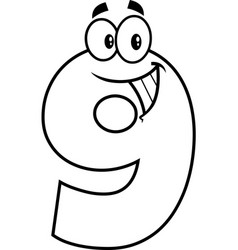 Funny red number one 1 cartoon character Vector Image