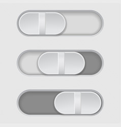 Toggle switch interface buttons gray elements Vector Image