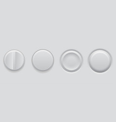 White rectangle button 3d web interface element Vector Image