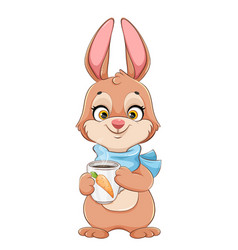 Cute rabbit cartoon character funny bunny Vector Image