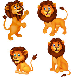 Wild animal cartoon collection set Royalty Free Vector Image