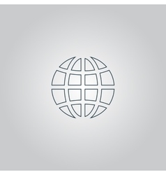 Figure emblem earth planet map icon Royalty Free Vector