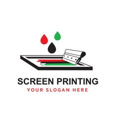 Screen printing silk screenprinting logo emblem Vector Image