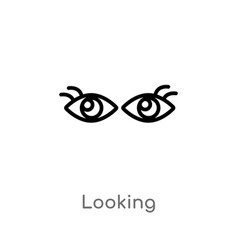 Outline computer vision icon isolated black Vector Image