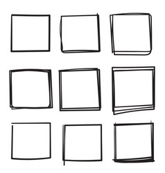Free hand drawn rectangle frames set doodle Vector Image