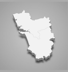 3d isometric map of chennai is a city india Vector Image