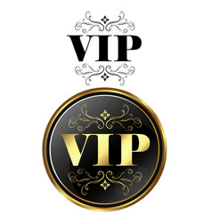 Vip gold label with diamonds Royalty Free Vector Image