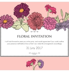 Invitation cards design with flower Royalty Free Vector