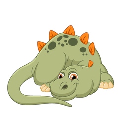 Cartoon doedicurus dinosaur isolated character Vector Image