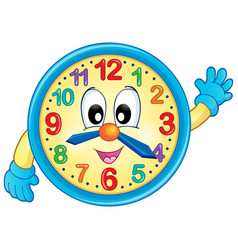 Cute children clock template Royalty Free Vector Image