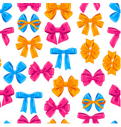 Pink satin bow ribbon with knot Royalty Free Vector Image