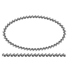 Black rounded corner oval floral frame isolated Vector Image