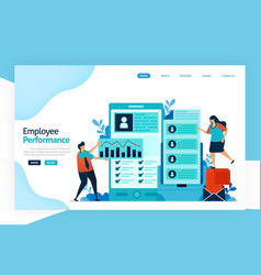 Employee performance evaluation blue gradient Vector Image
