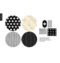 Knitted patterns and brush Royalty Free Vector Image