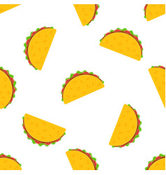 Tacos seamless pattern mexican food Royalty Free Vector