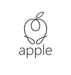 Apple outline icon Royalty Free Vector Image - VectorStock