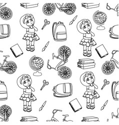 School background home education seamless pattern Vector Image