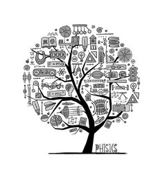 Art tree with math symbols for your design Vector Image