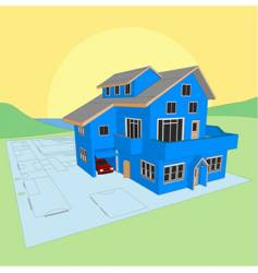 Cartoon architect with blueprint Royalty Free Vector Image