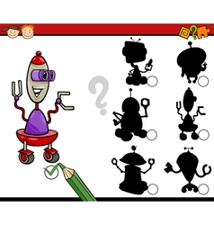 Educational shadow game with robots Royalty Free Vector