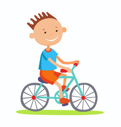 Boy cycling racing kids sport physical activity Vector Image