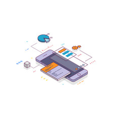 Isometric mobile development Royalty Free Vector Image