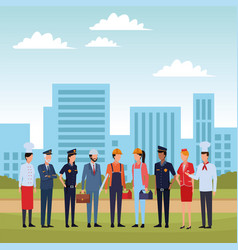 Professional workers different jobs professionals Vector Image