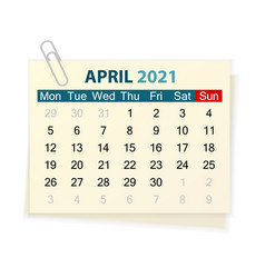 April 2013 calendar Royalty Free Vector Image - VectorStock