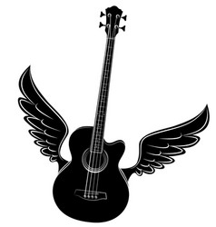 Electric and bass guitar headstock silhouettes Vector Image