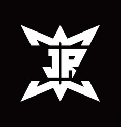 Jr initial logo linked circle monogram Royalty Free Vector