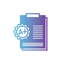 A plus red grade mark school test Royalty Free Vector Image