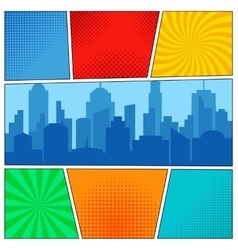 Empty comic book template background design Vector Image