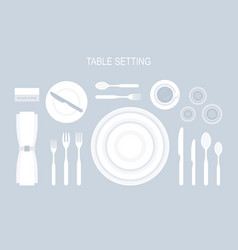 Dinner place setting Royalty Free Vector Image