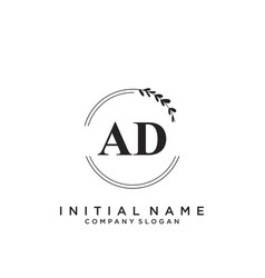 Letter initial ad beauty monogram and elegant Vector Image