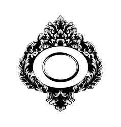 Imperial baroque mirror round frame french Vector Image